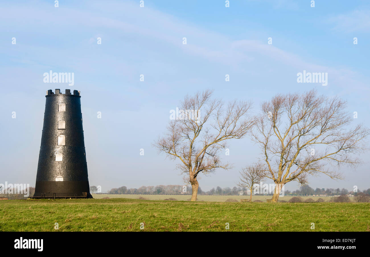 The Black Monument, an ancient windmill, on a winter's day in the ...