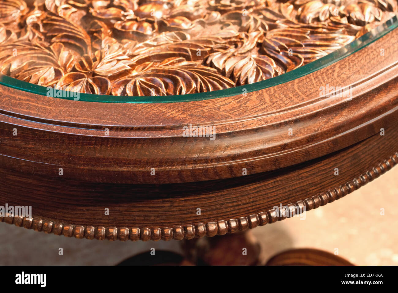 carved detail of table handicraft Stock Photo - Alamy