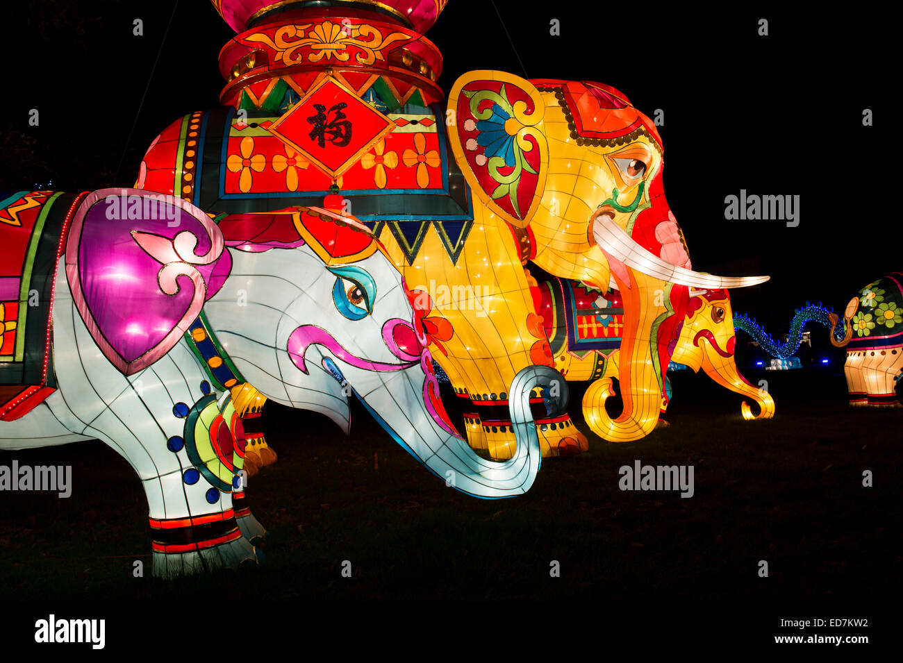 Elephant Chinese Lanterns at Longleat, Warminster, Wiltshire. England ...
