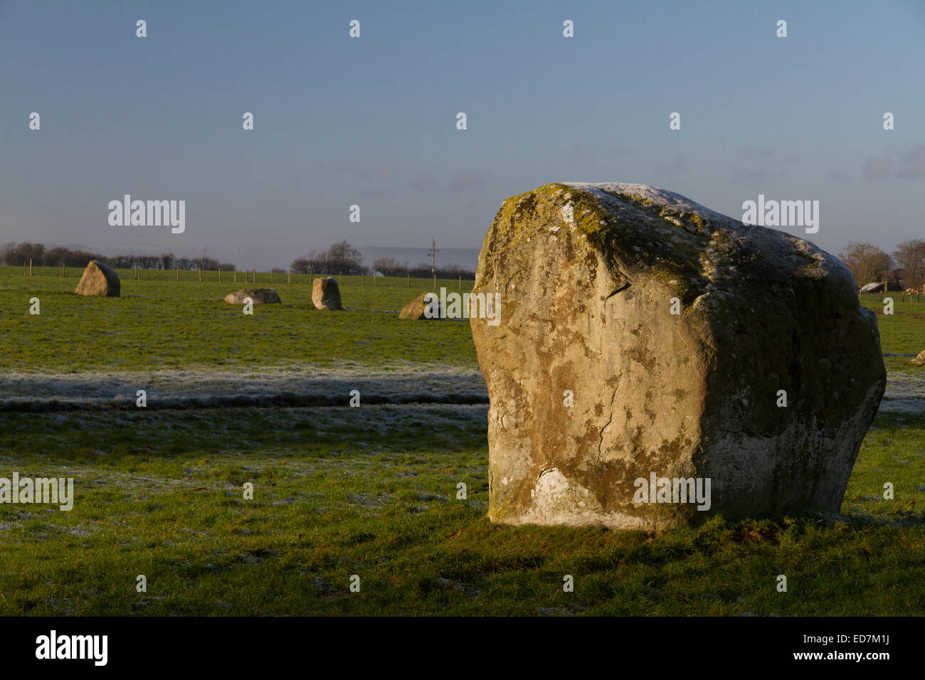 The Bronze Age monolith and stone circle Long Meg and her Daughters on ...