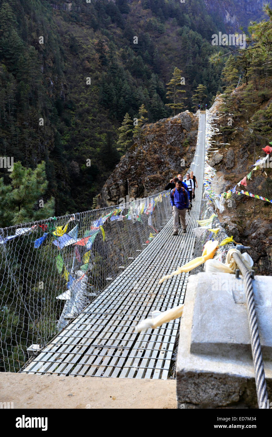 Bridge Over Dudh Koshi River High Resolution Stock Photography and ...