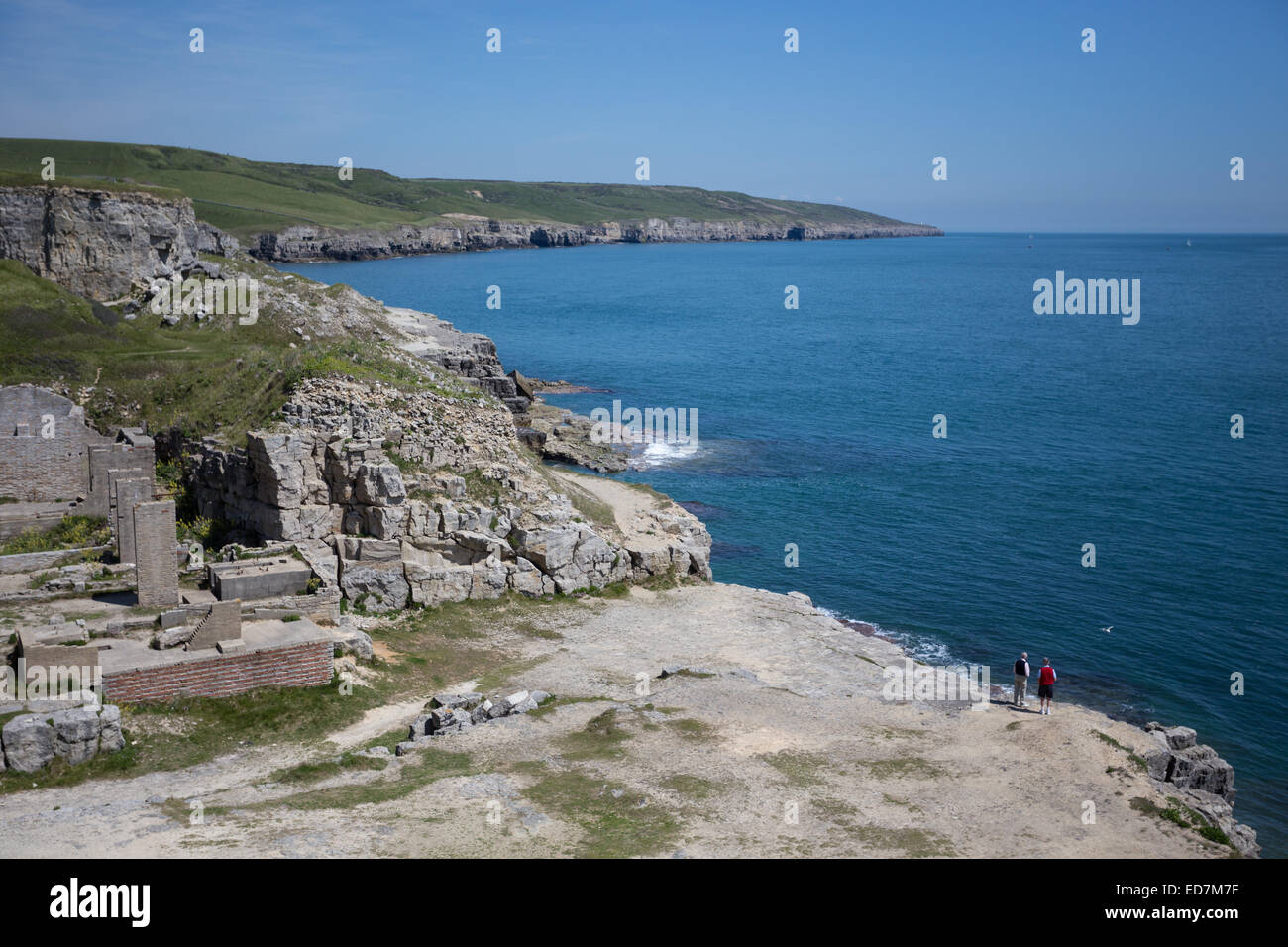 Old stone quarries on the coast in Purbeck Dorset UK Stock Photo - Alamy