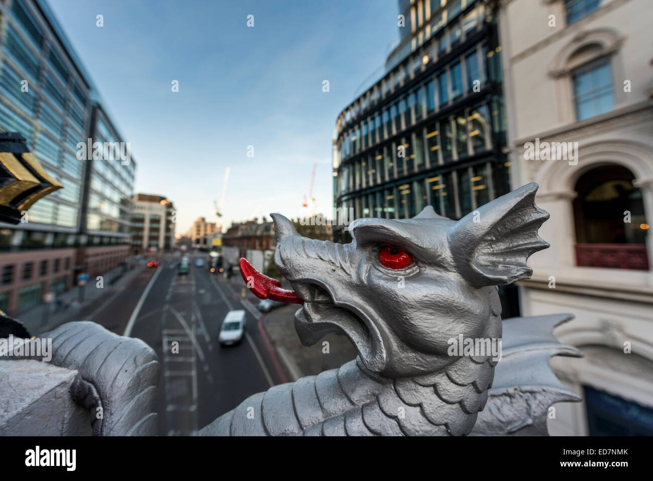 Dragons, a symbol of the City of London, as decoration on Holborn ...