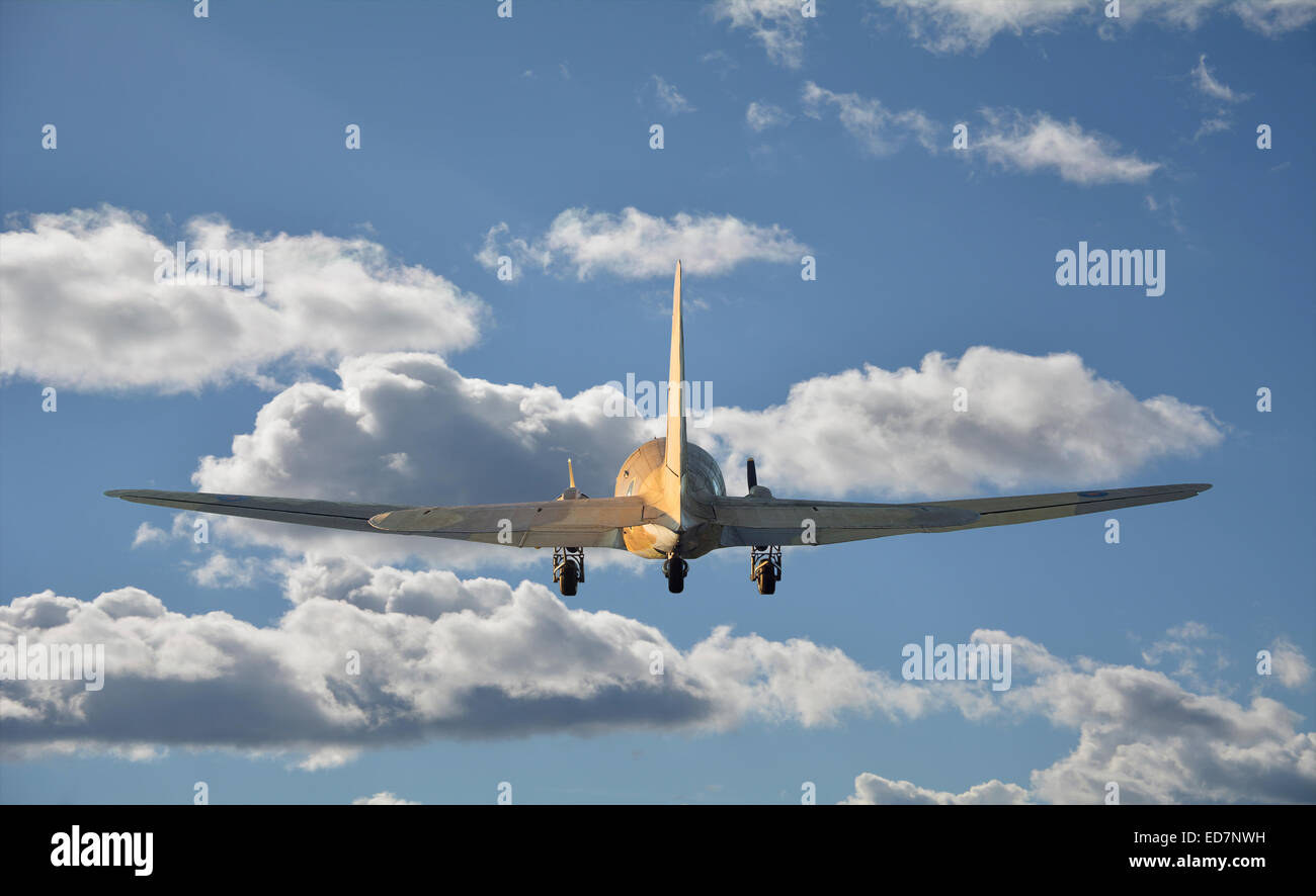Airplane is flying into the clouds Stock Photo - Alamy