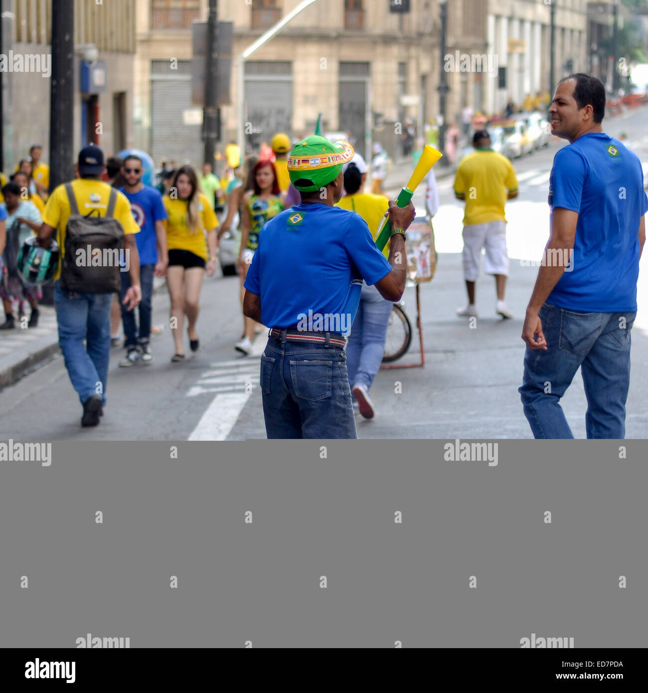 Fans at FIFA Fan Fest Rio de Janeiro anticipate the Brazil v Chile ...
