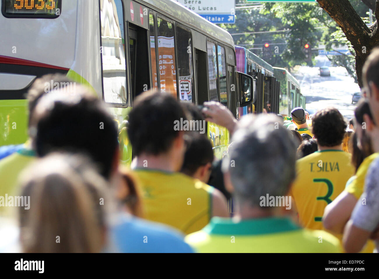 Fans at FIFA Fan Fest Rio de Janeiro anticipate the Brazil v Chile ...