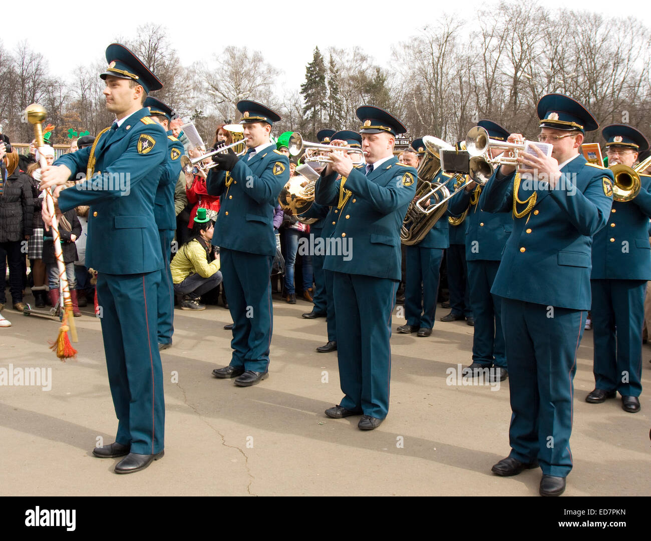 MOSCOW - MARCH 15, 2014: Parade in S. Patrick`s day in Moscow, Russian ...