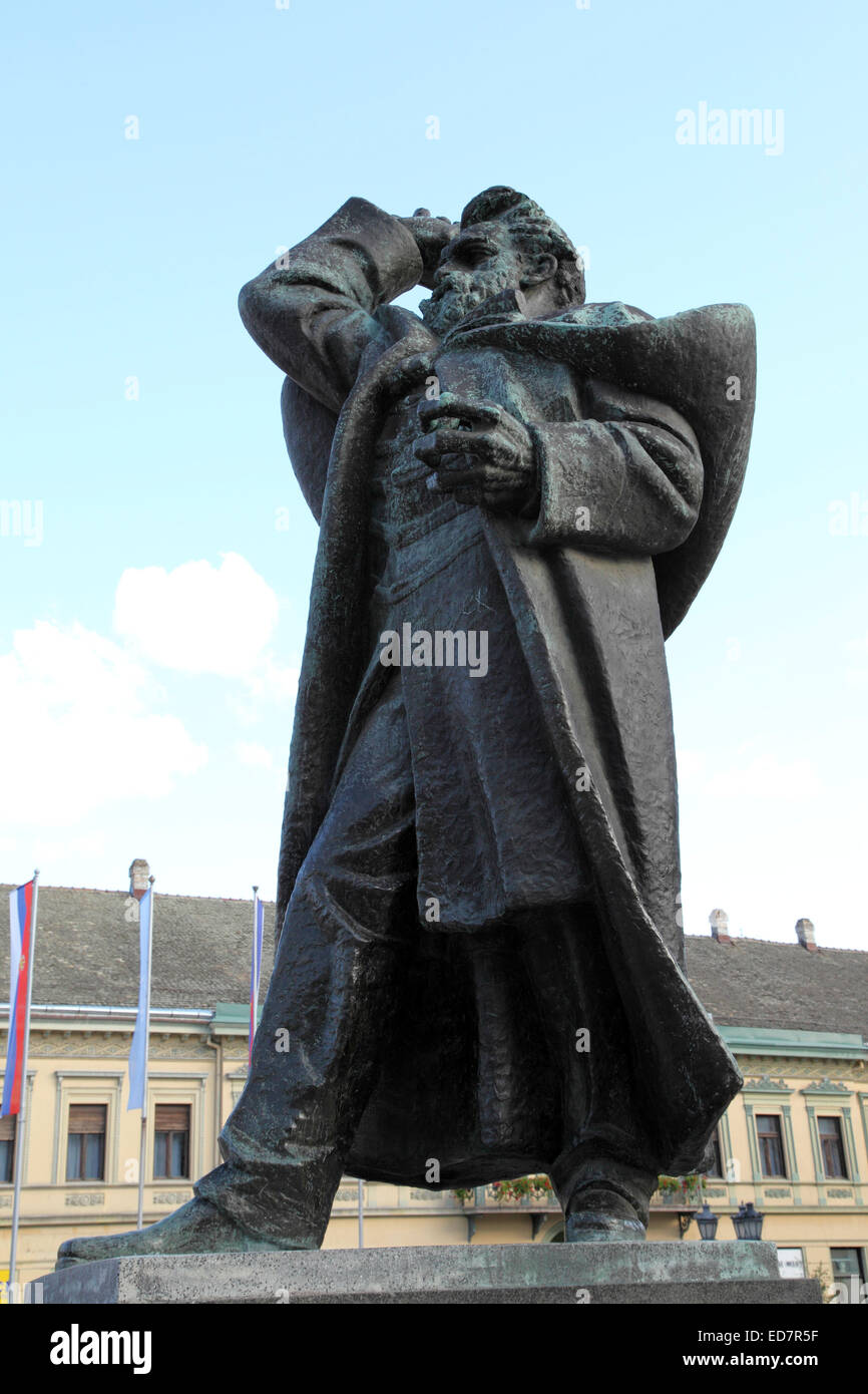Statue of Svetozar Miletic (1826 - 1901) in Novy Sad, Serbia. The city ...