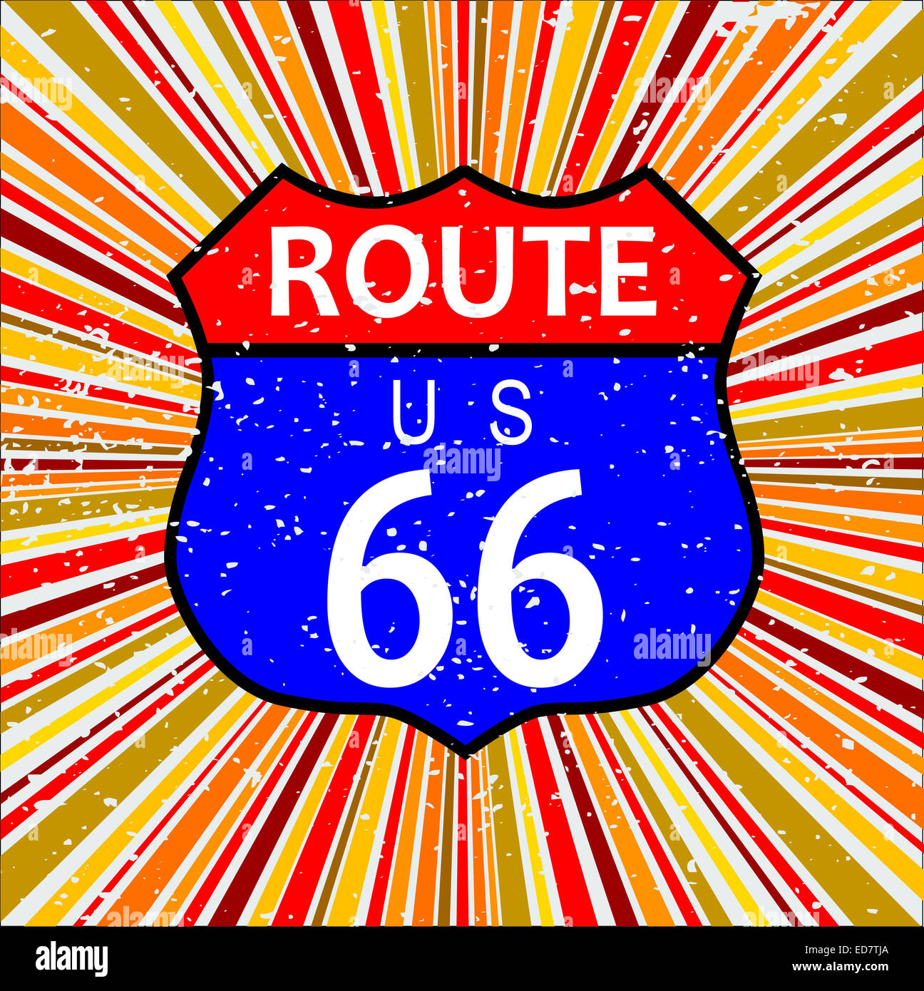 Abstract route 66 sign and retro grunge backround design element in ...