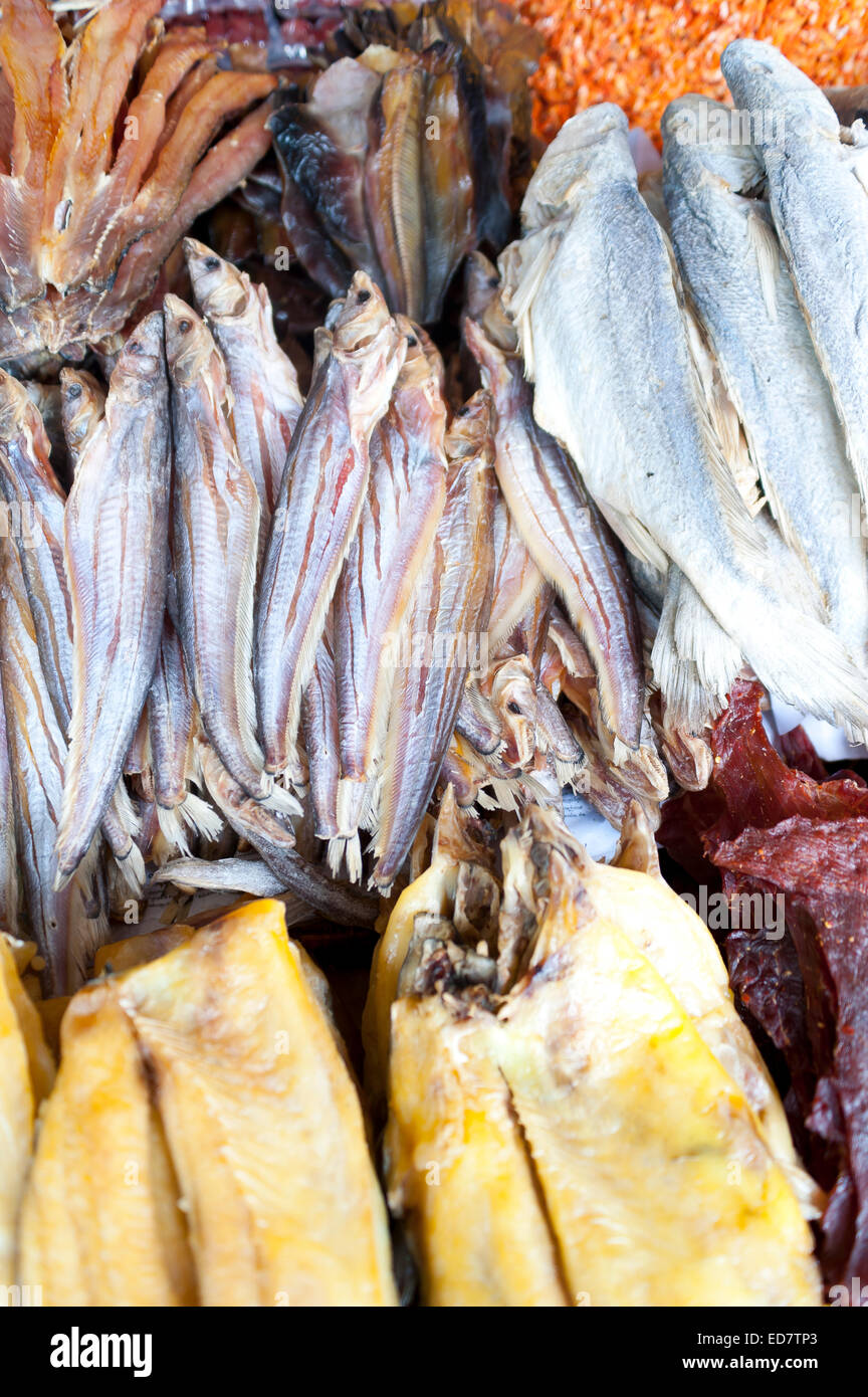 Dried fish, Food market, Phnom Penh, Cambodia, Indochina, Southeast ...