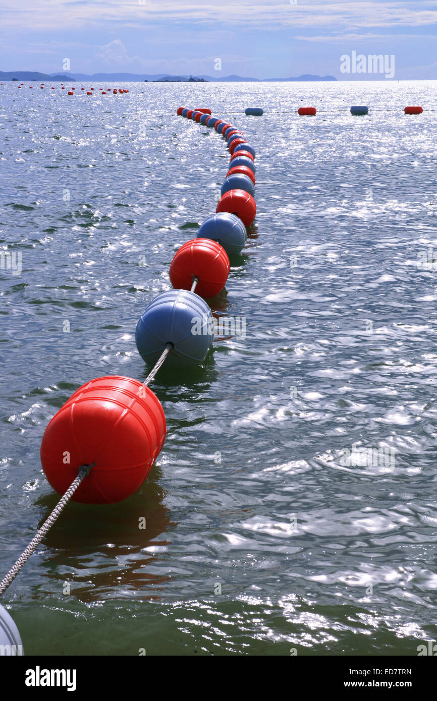 line of bouy on the sea Stock Photo - Alamy