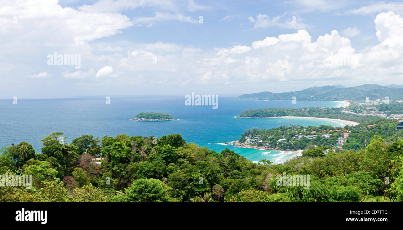 Panorama Aerial view landscape of Bay and tropical beach,kata karon and ...