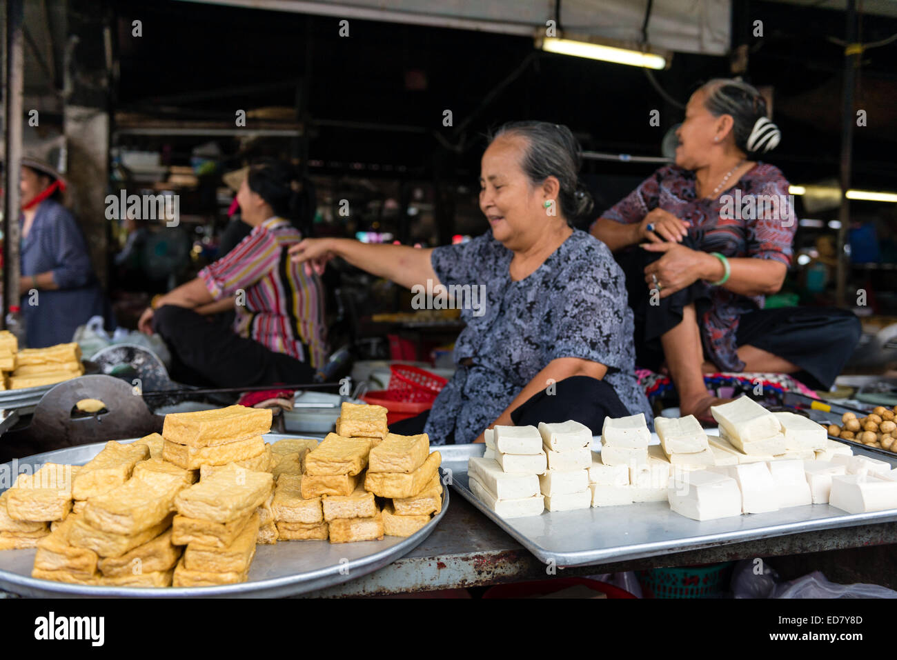 Tofu at market stall in Saigon Stock Photo - Alamy