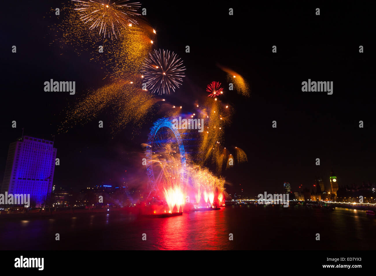 Westminster, London, January 1st 2015. 100,000 ticket-holders crowd ...