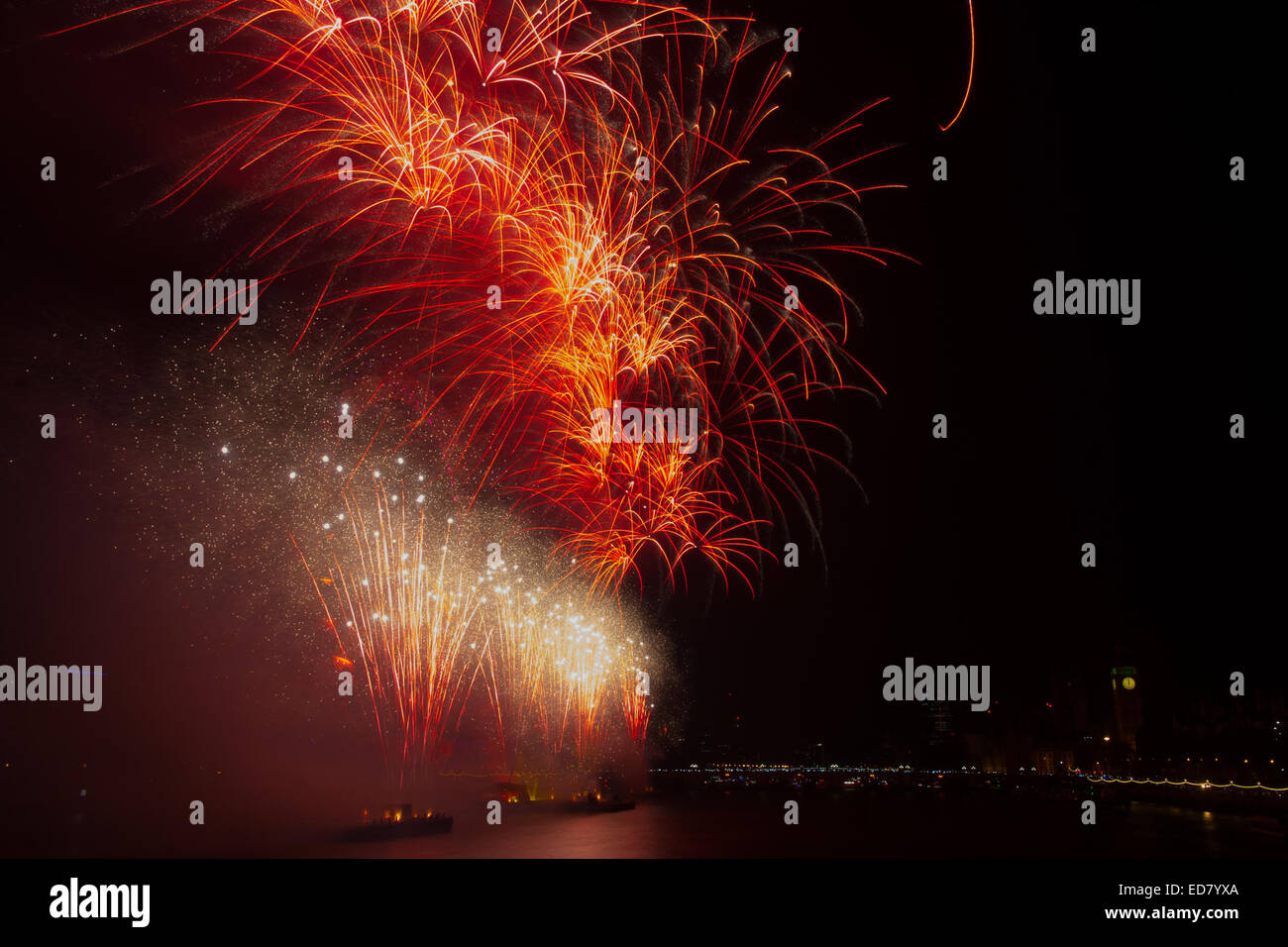 Westminster, London, January 1st 2015. 100,000 ticket-holders crowd ...