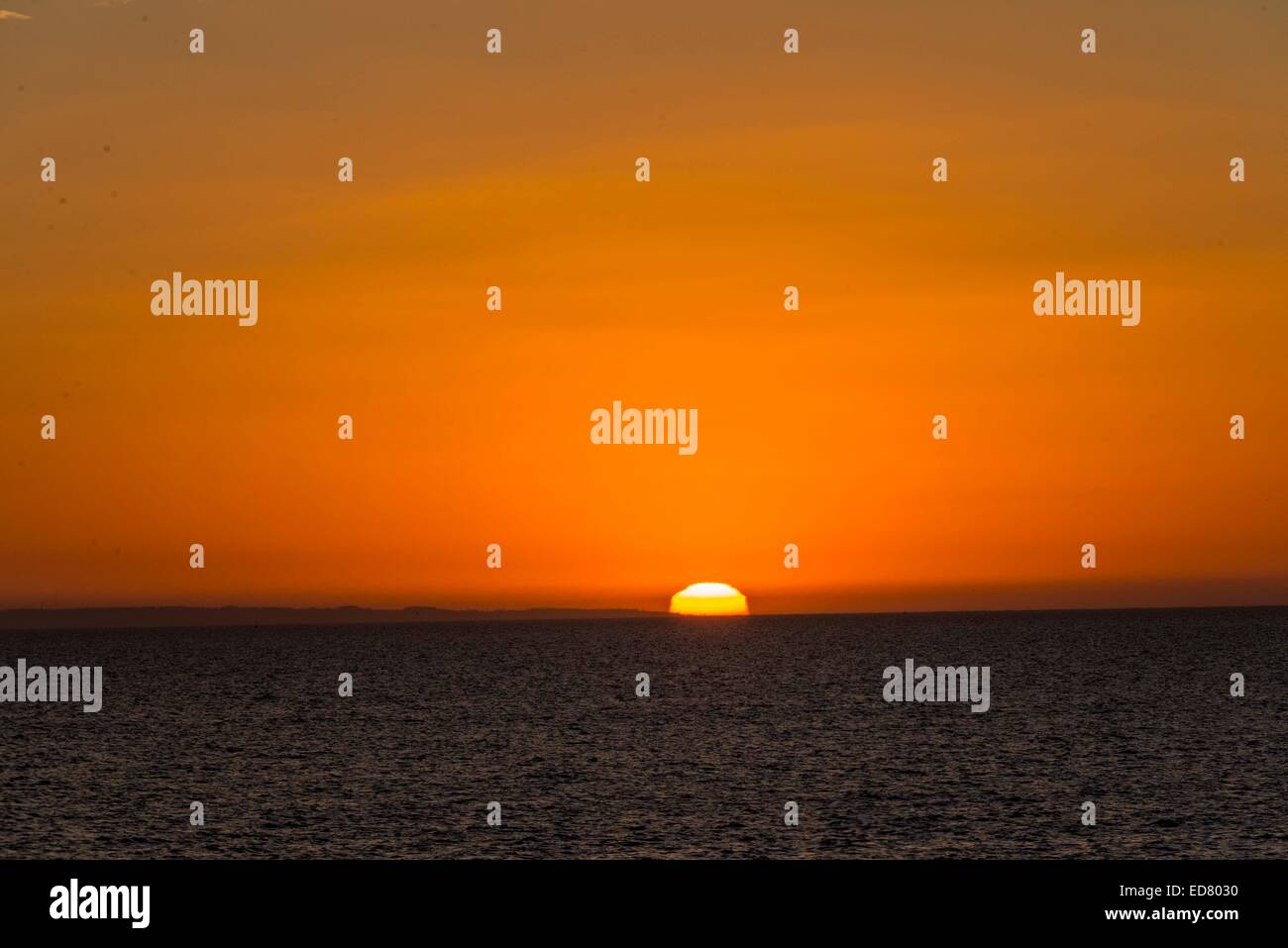 Sunset over the sea at Sandringham Magnificent colour orange sky Stock ...