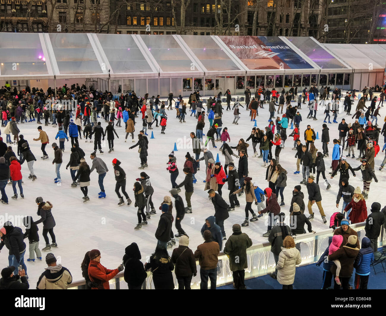 Skating Rink at the Bank of America Winter Village, Bryant Park, NYC ...