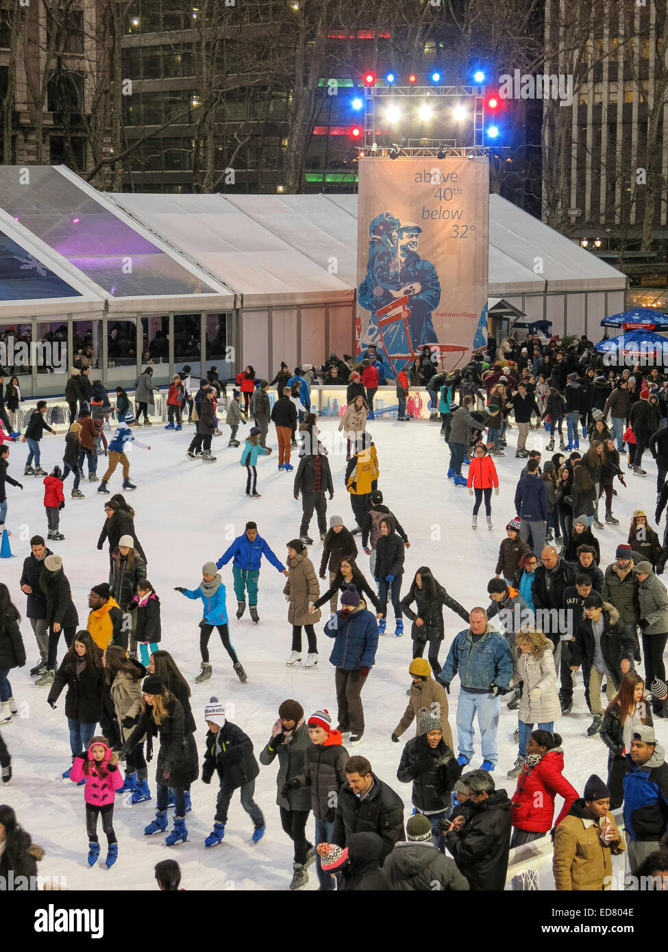 Skating Rink at the Bank of America Winter Village, Bryant Park, NYC ...