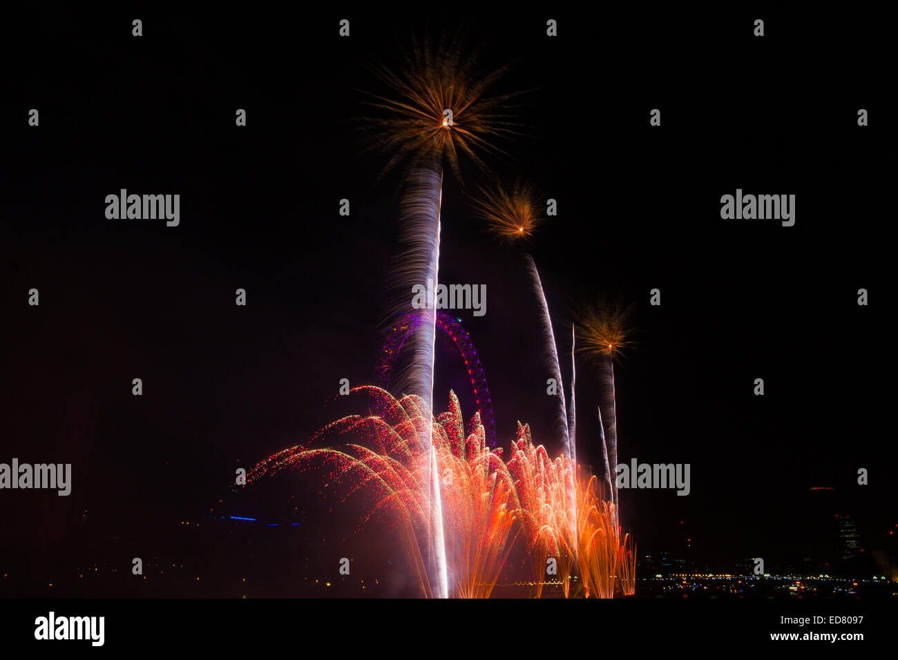 Westminster, London, January 1st 2015. 100,000 ticket-holders crowd ...