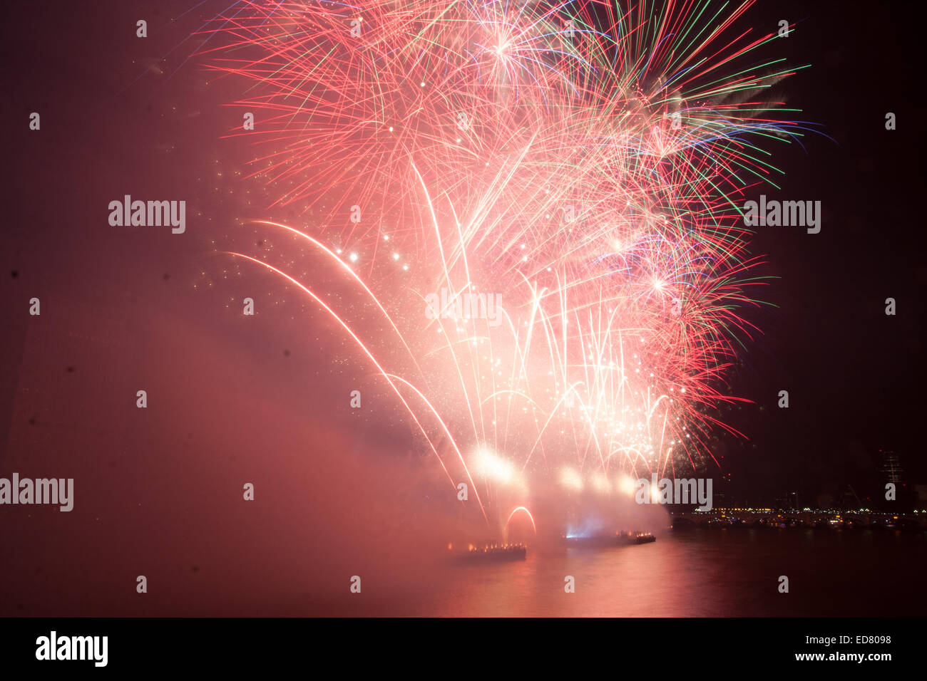 Westminster, London, January 1st 2015. 100,000 ticket-holders crowd ...