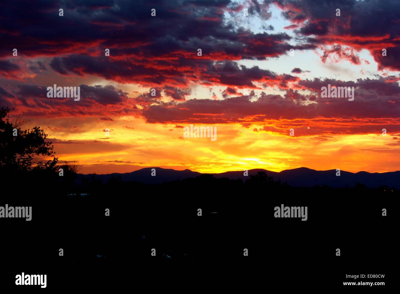 Sunset near Santa Fe, New Mexico Stock Photo - Alamy