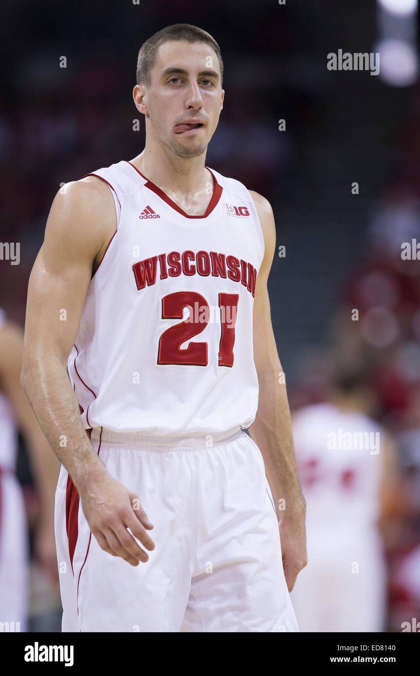 December 31, 2014: Wisconsin Badgers guard Josh Gasser #21 during the ...