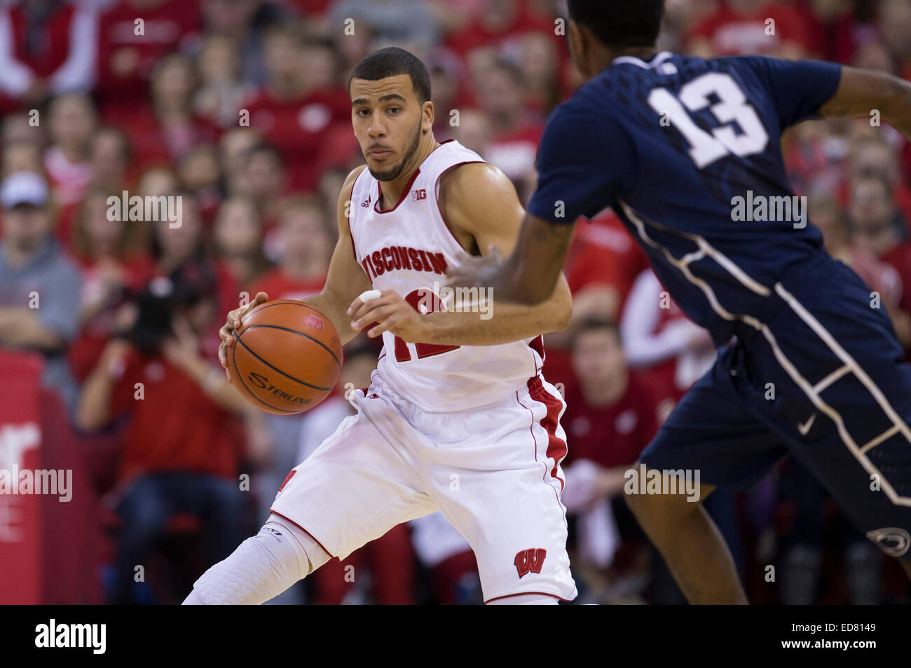 December 31, 2014: Wisconsin Badgers guard Traevon Jackson #12 breaks ...