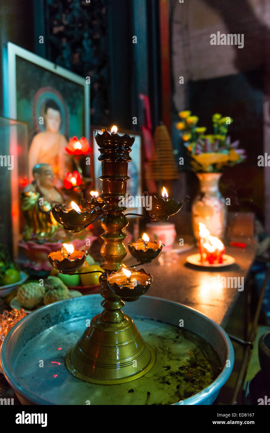 Burning candle at Jade Emperor Pagoda in Saigon Stock Photo - Alamy