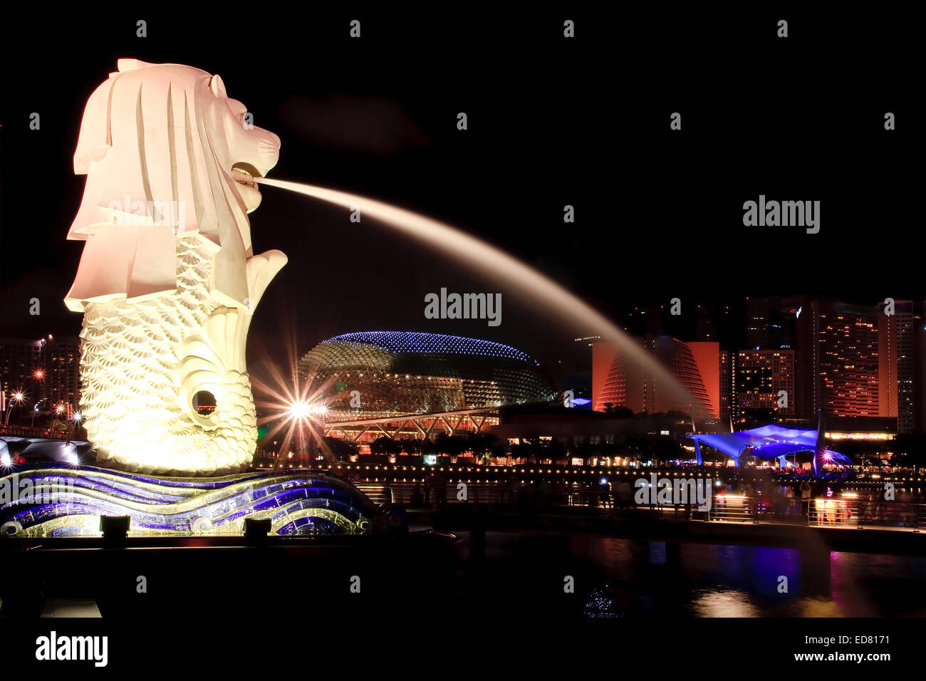 Singapore Jan-23, closeup of Merlion at Marina bay on 23 Jan 2010 ...