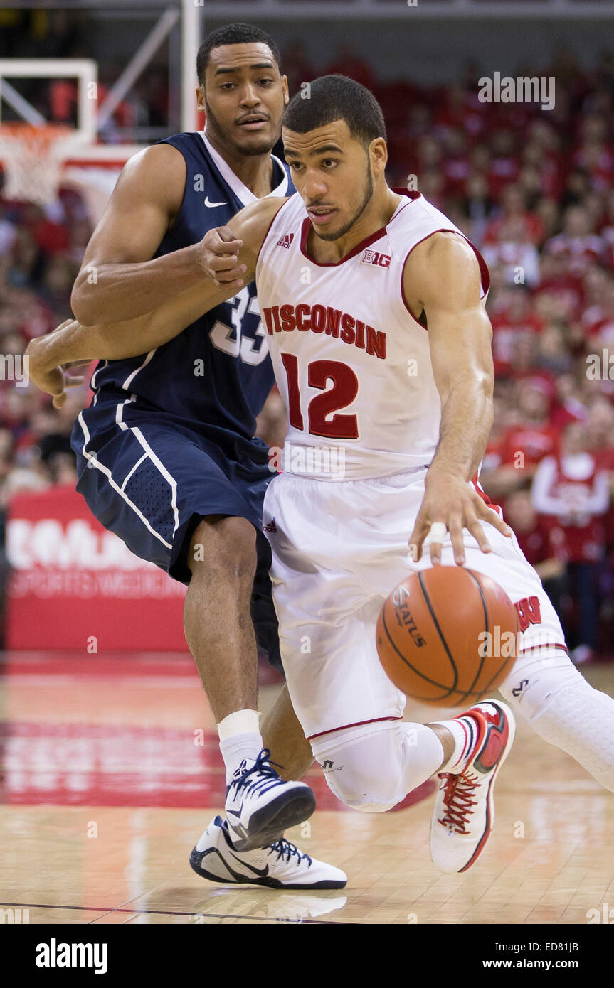 December 31, 2014: Wisconsin Badgers guard Traevon Jackson #12 drives ...