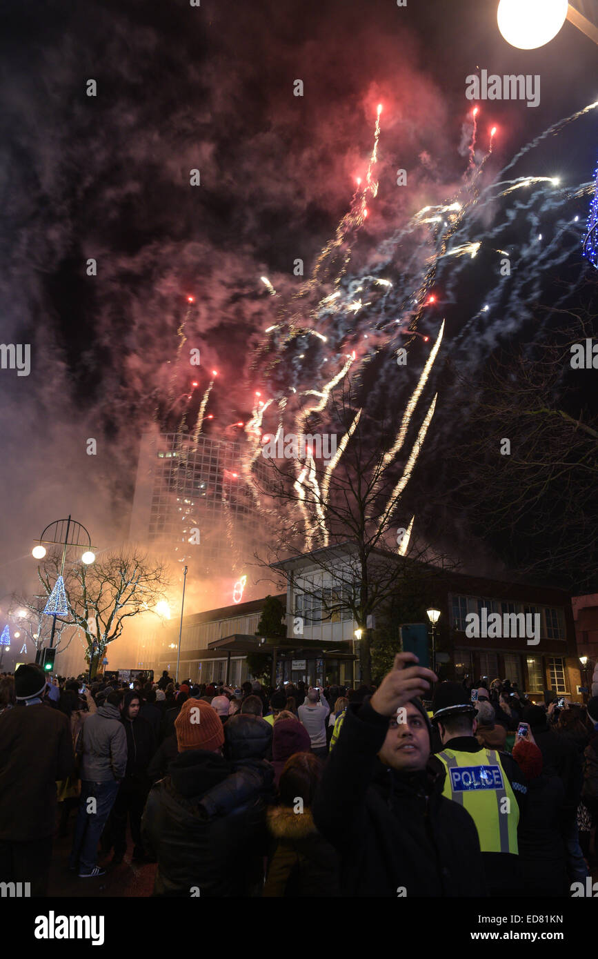 Birmingham centenary square fireworks hi-res stock photography and ...