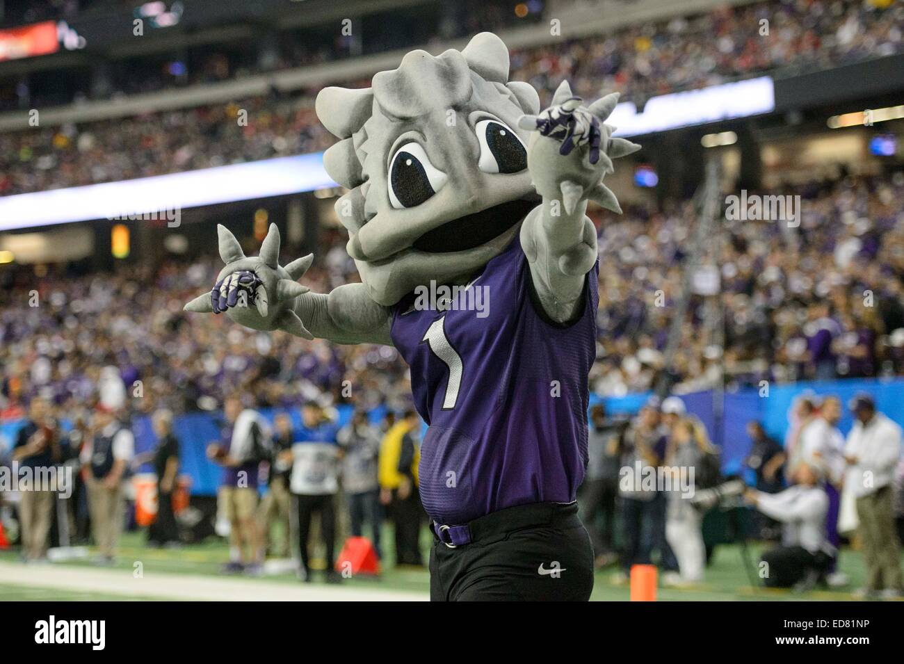 Atlanta, GA, USA. 31st Dec, 2014. The TCU Mascot during the Chick-fil-A ...