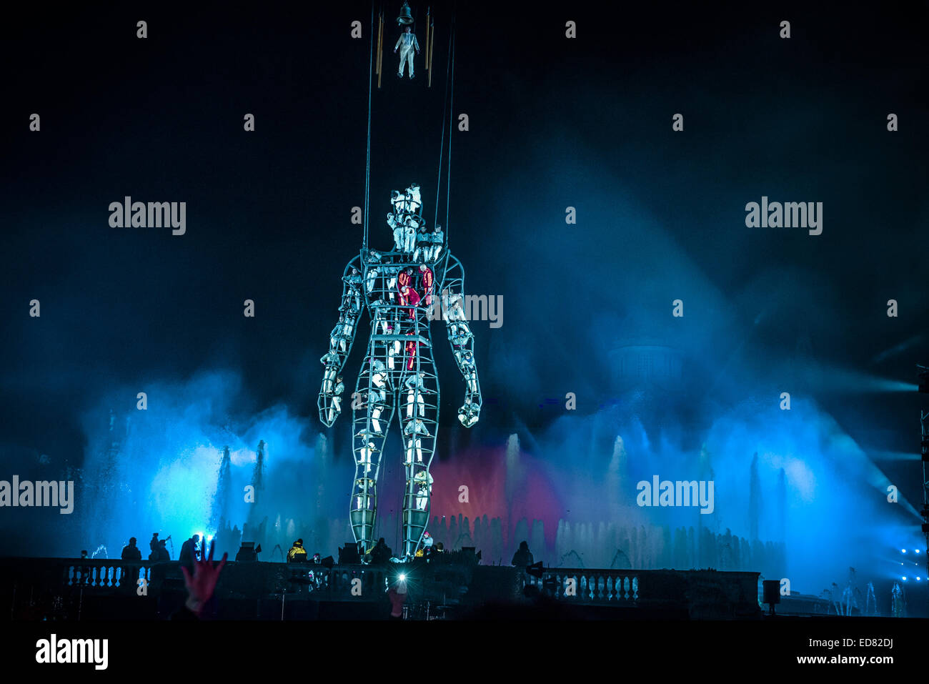 Barcelona, Spain. 1st January, 2015. Tens of thousands follow the ...