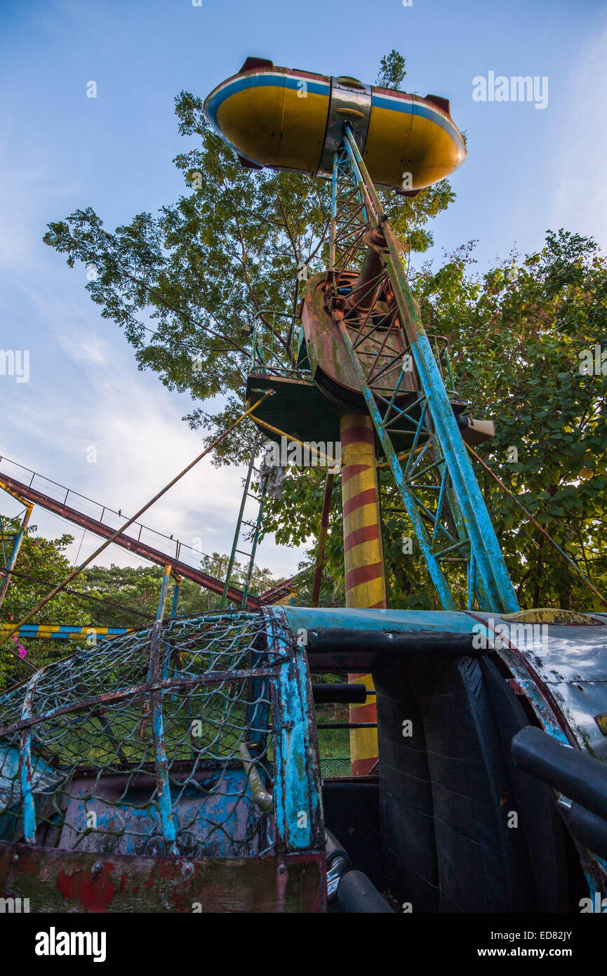 Rusty disused dive bomber fair ground ride at Yangon abandoned ...