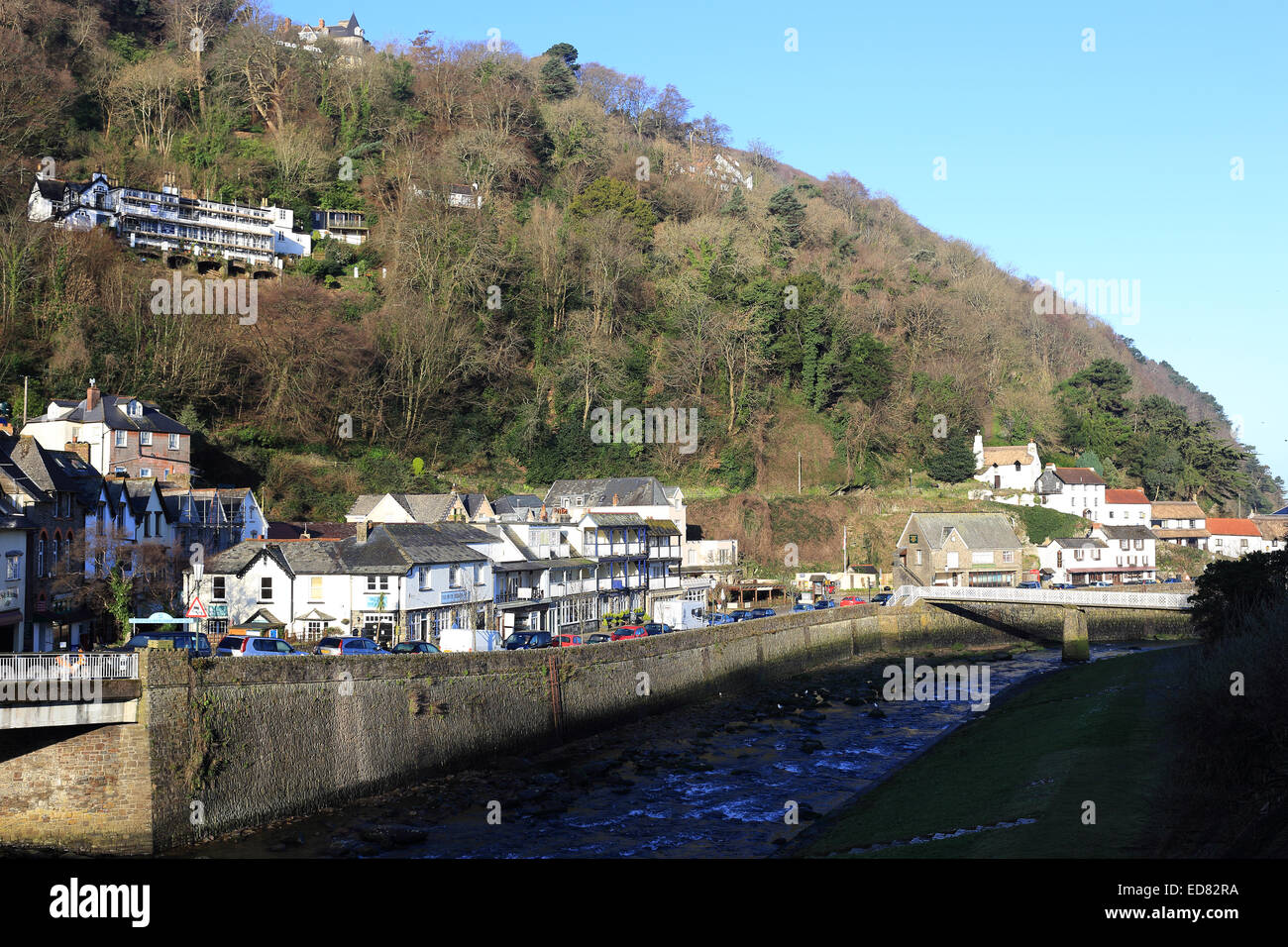 Lynmouth, town and harbour, (harbor), Devon, England, UK Stock Photo ...