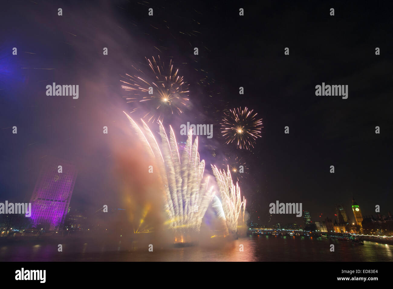 Firework display london wheel hi-res stock photography and images - Alamy