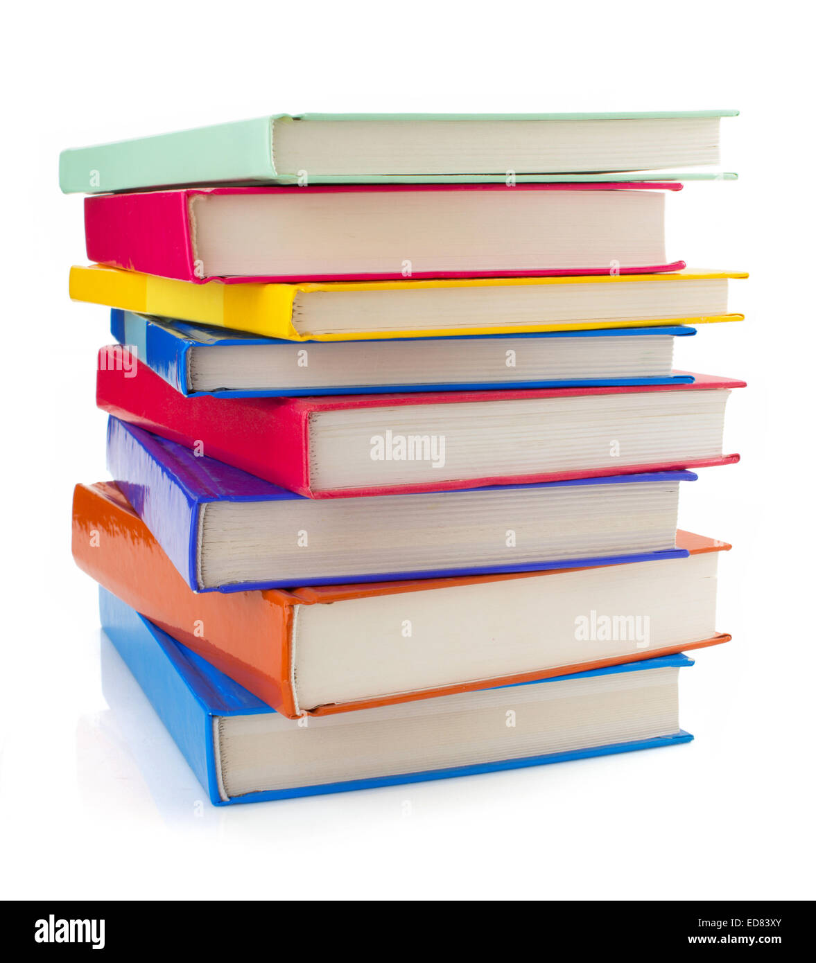 pile of books isolated on white background Stock Photo - Alamy