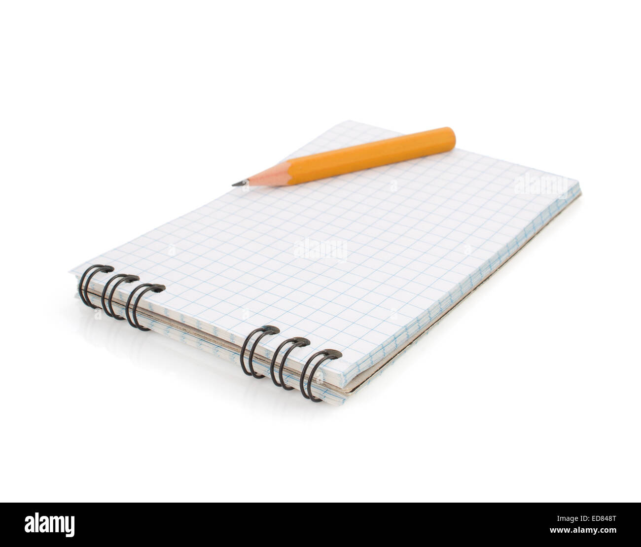 notebook and pencil isolated on white background Stock Photo - Alamy