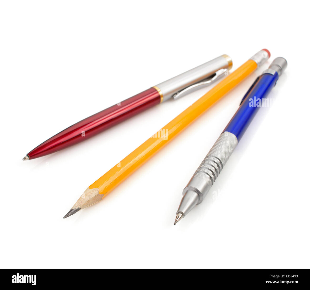 pen and pencils isolated on white background Stock Photo - Alamy