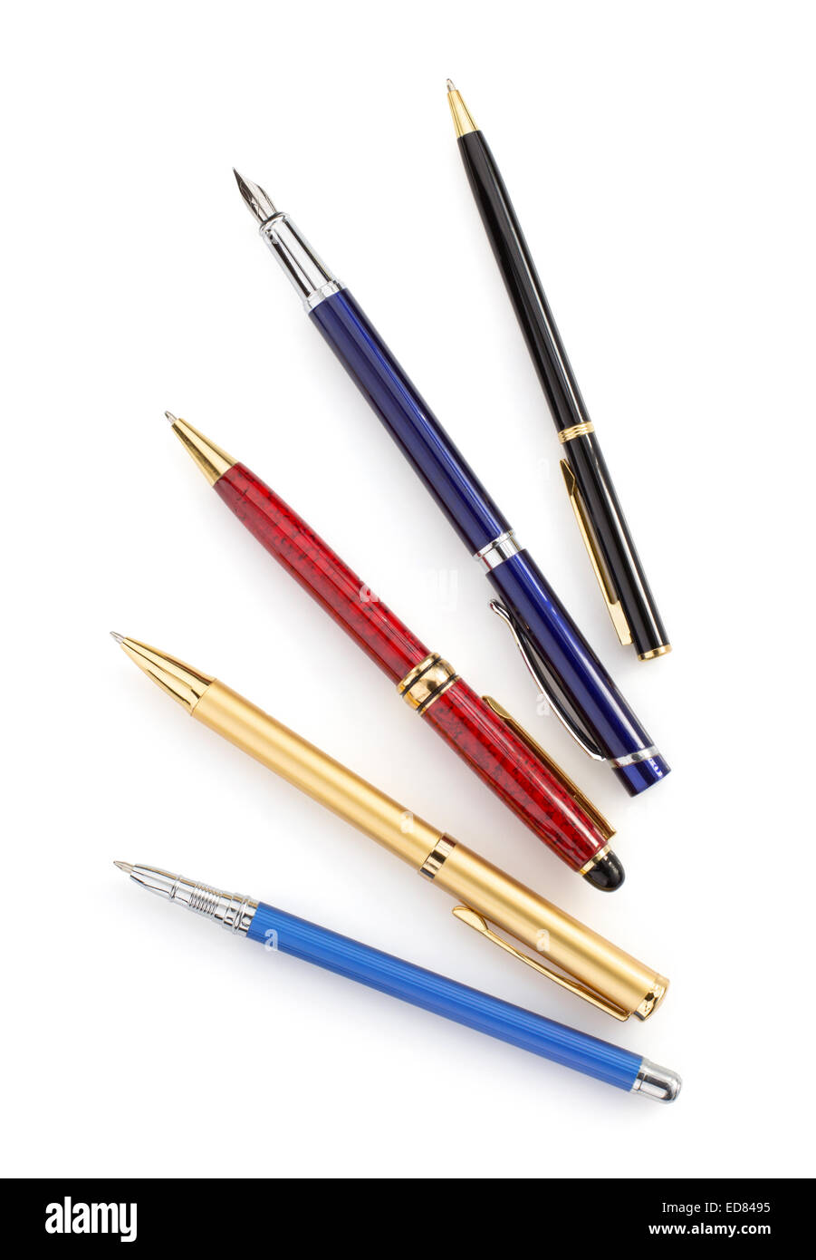 collection of pens isolated on white background Stock Photo - Alamy