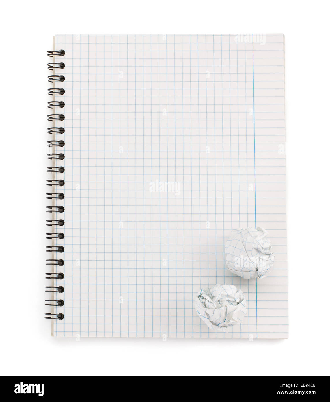 checked notebook isolated on white background Stock Photo - Alamy