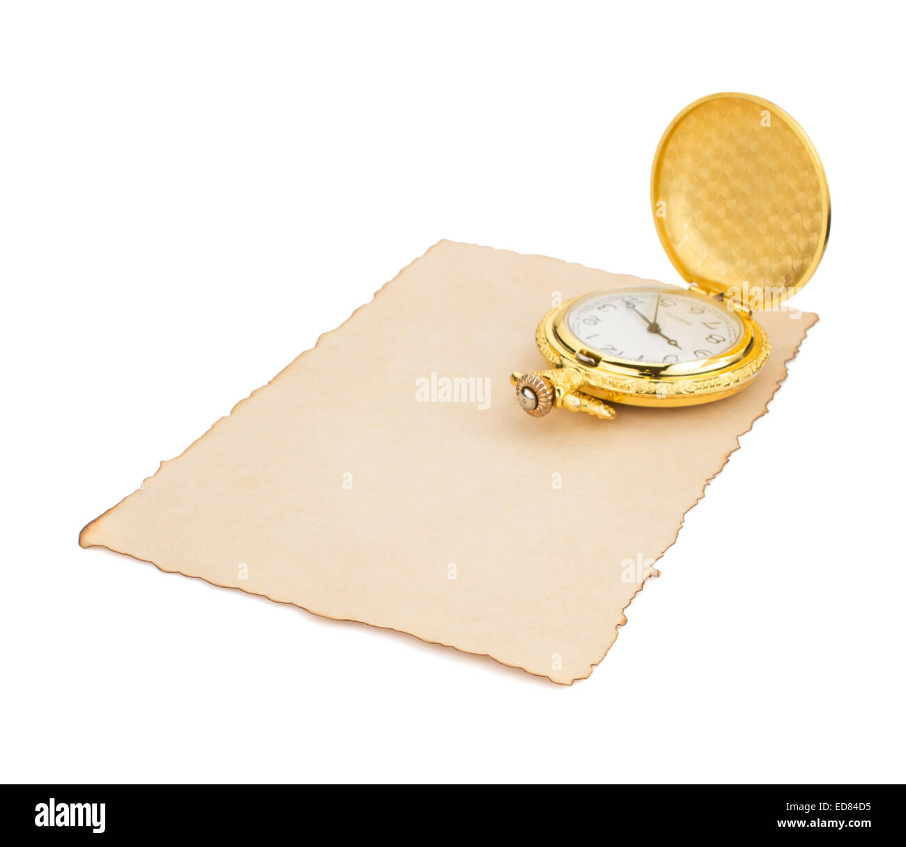 aged paper parchment isolated on white background Stock Photo - Alamy