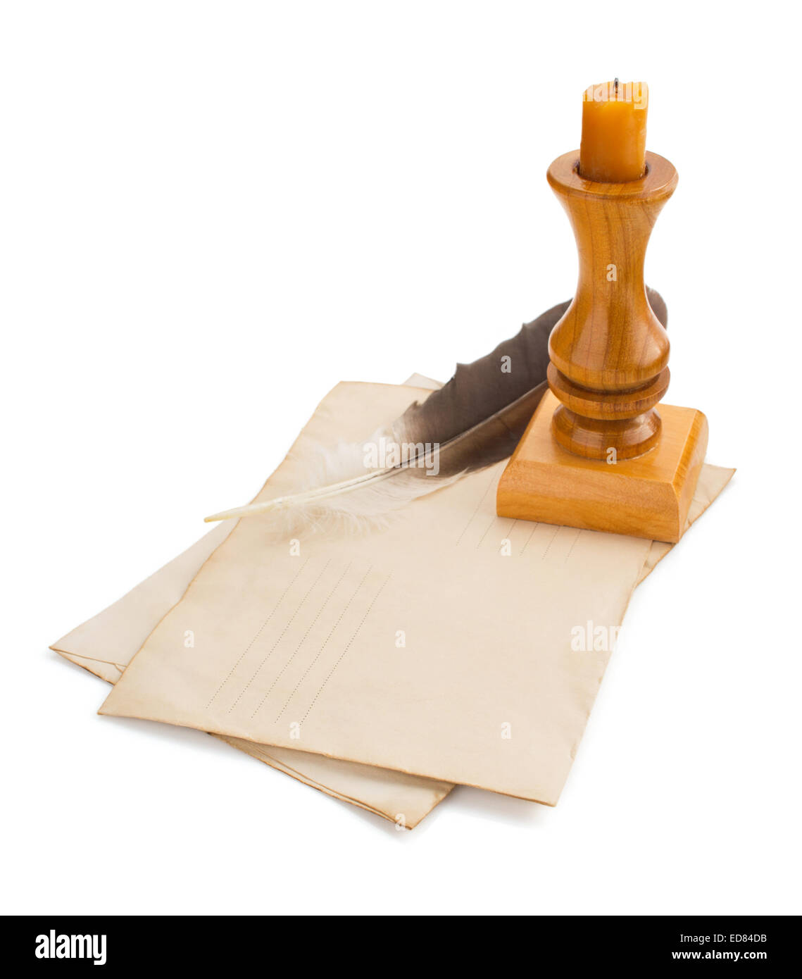 old retro envelope isolated on white background Stock Photo - Alamy
