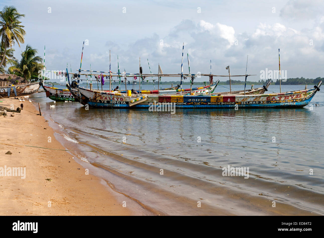 Fishing boats at Ada Foah, Greater Accra, Ghana, Africa Stock Photo - Alamy