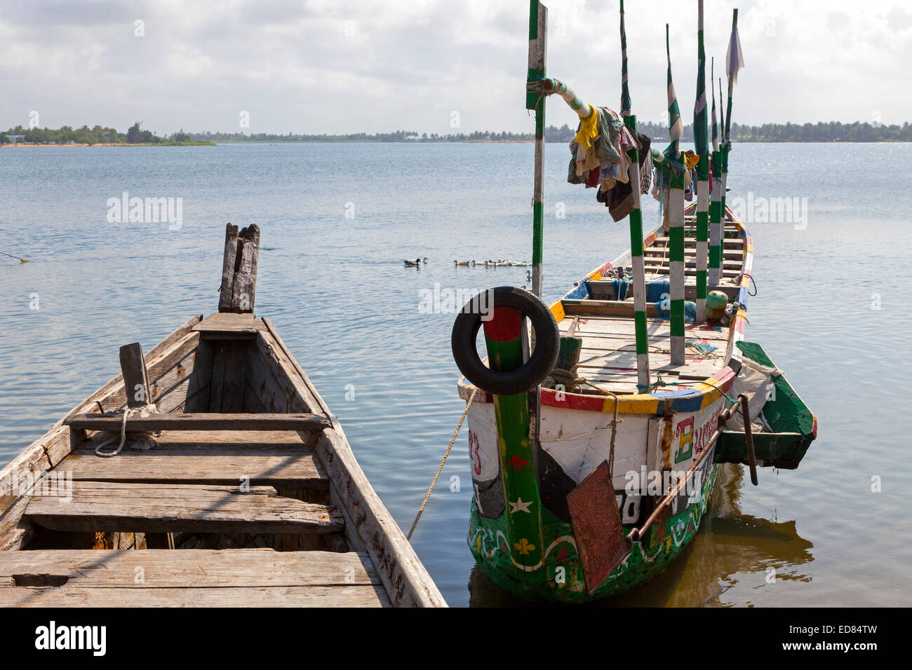 Fishing boats at Ada Foah, Greater Accra, Ghana, Africa Stock Photo - Alamy