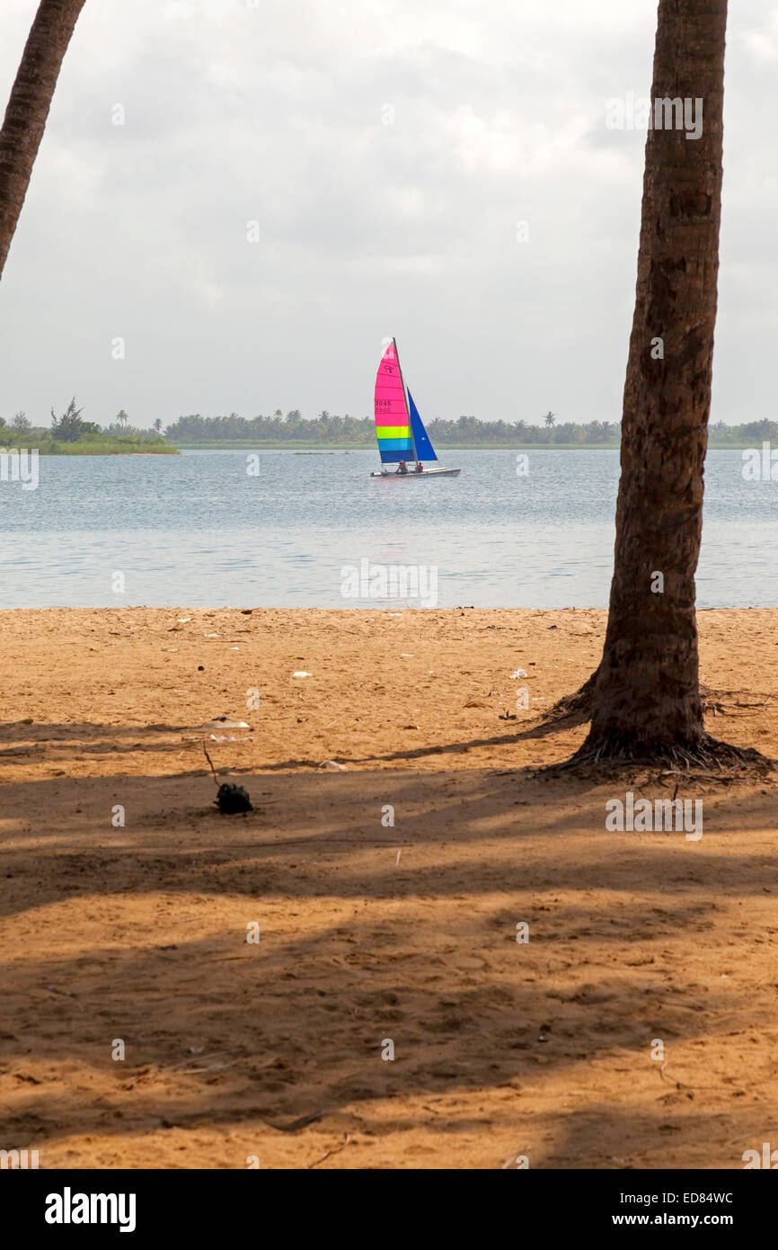 Yacht at Ada Foah, Greater Accra, Ghana, Africa Stock Photo - Alamy