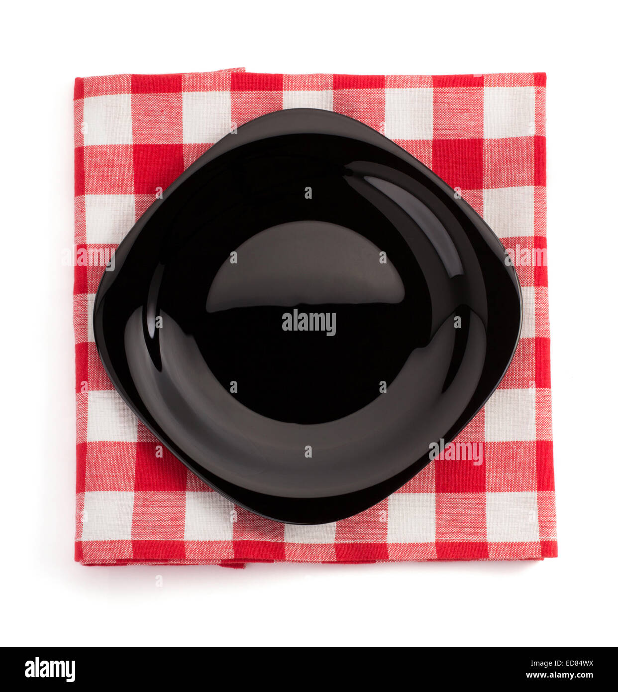 plate at cloth napkin on white background Stock Photo - Alamy
