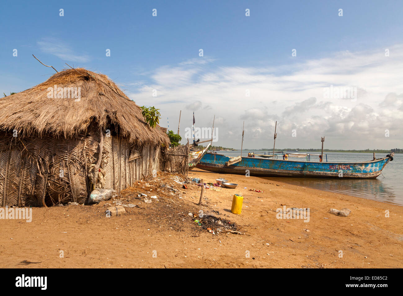Fishing boats at Ada Foah, Greater Accra, Ghana, Africa Stock Photo - Alamy