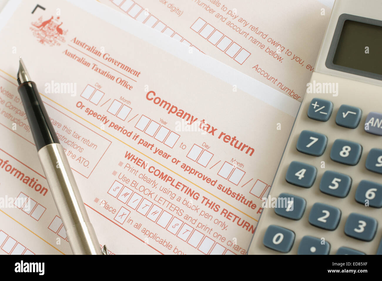 Australian annual company tax return concept Stock Photo - Alamy