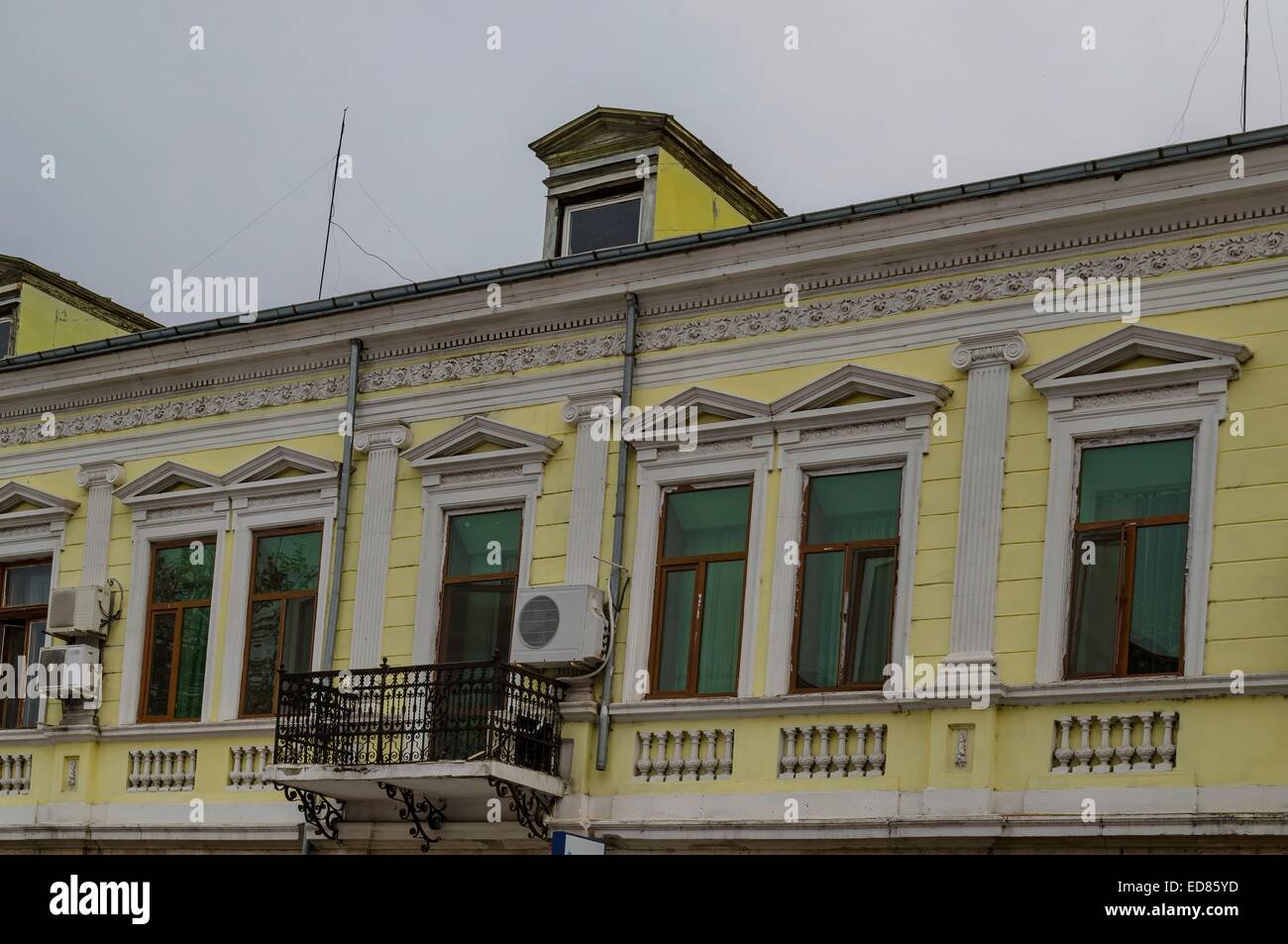 Old building facade with ornament in Ruse town, Bulgaria Stock Photo ...